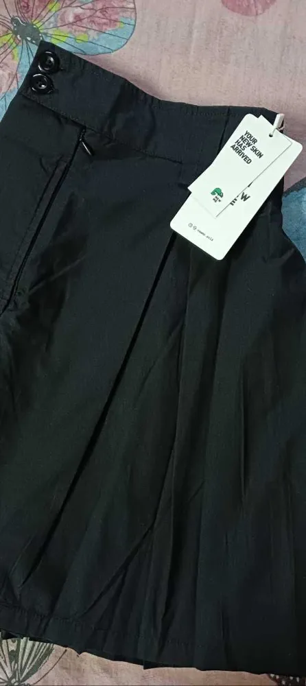 Solid Box Pleated Skirt - NEWME