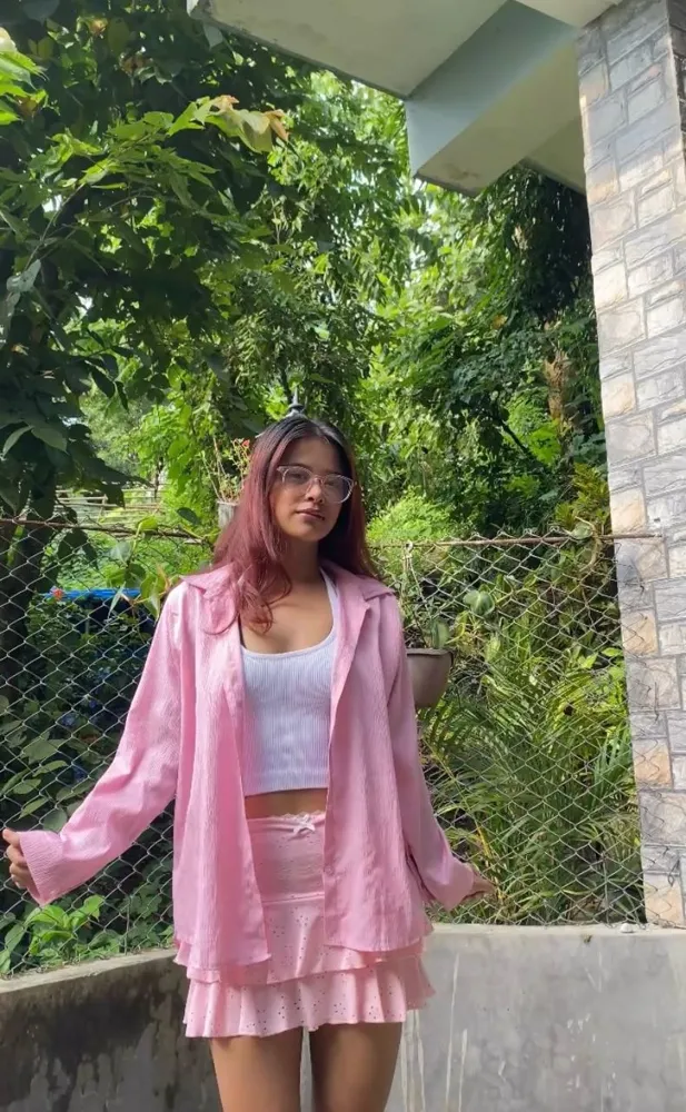 Light Pink Ruffle Layered Skirt - NEWME