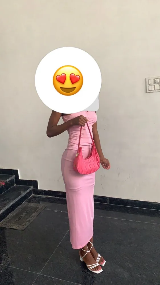 Light Pink Halter Neck Bodycon Dress - NEWME