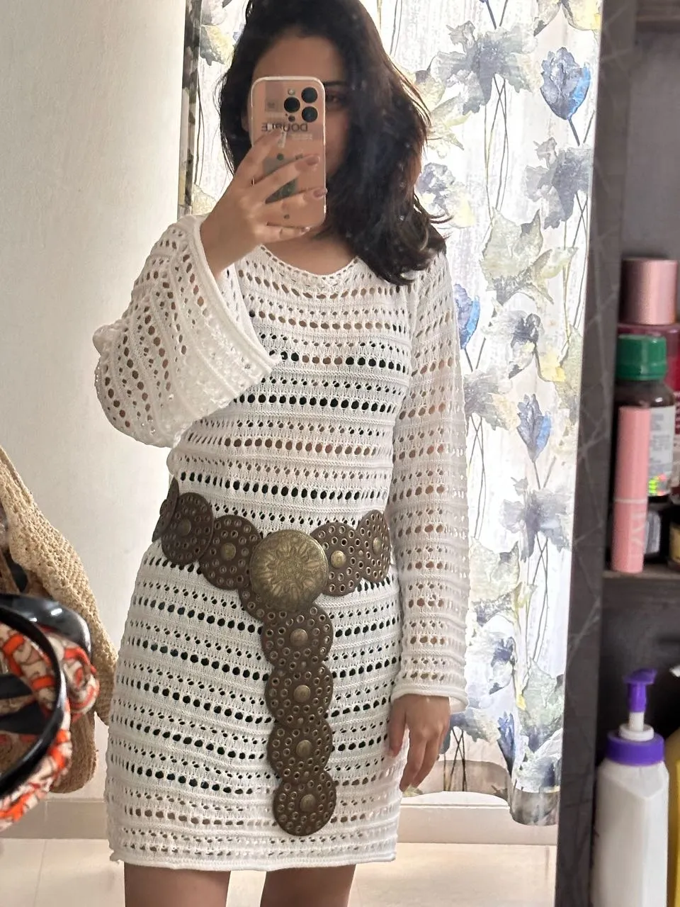 Dua Lipa Inspired Crochet Mini Dress Newme