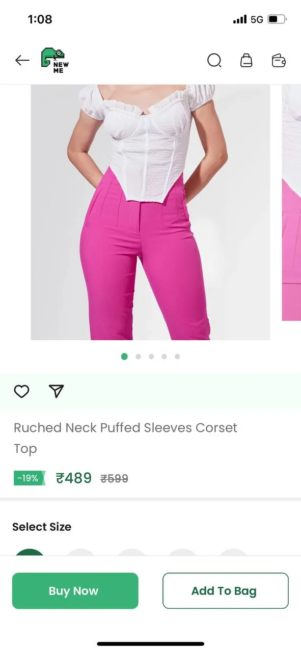Ruched Neck Puffed Sleeves Corset Top - NEWME