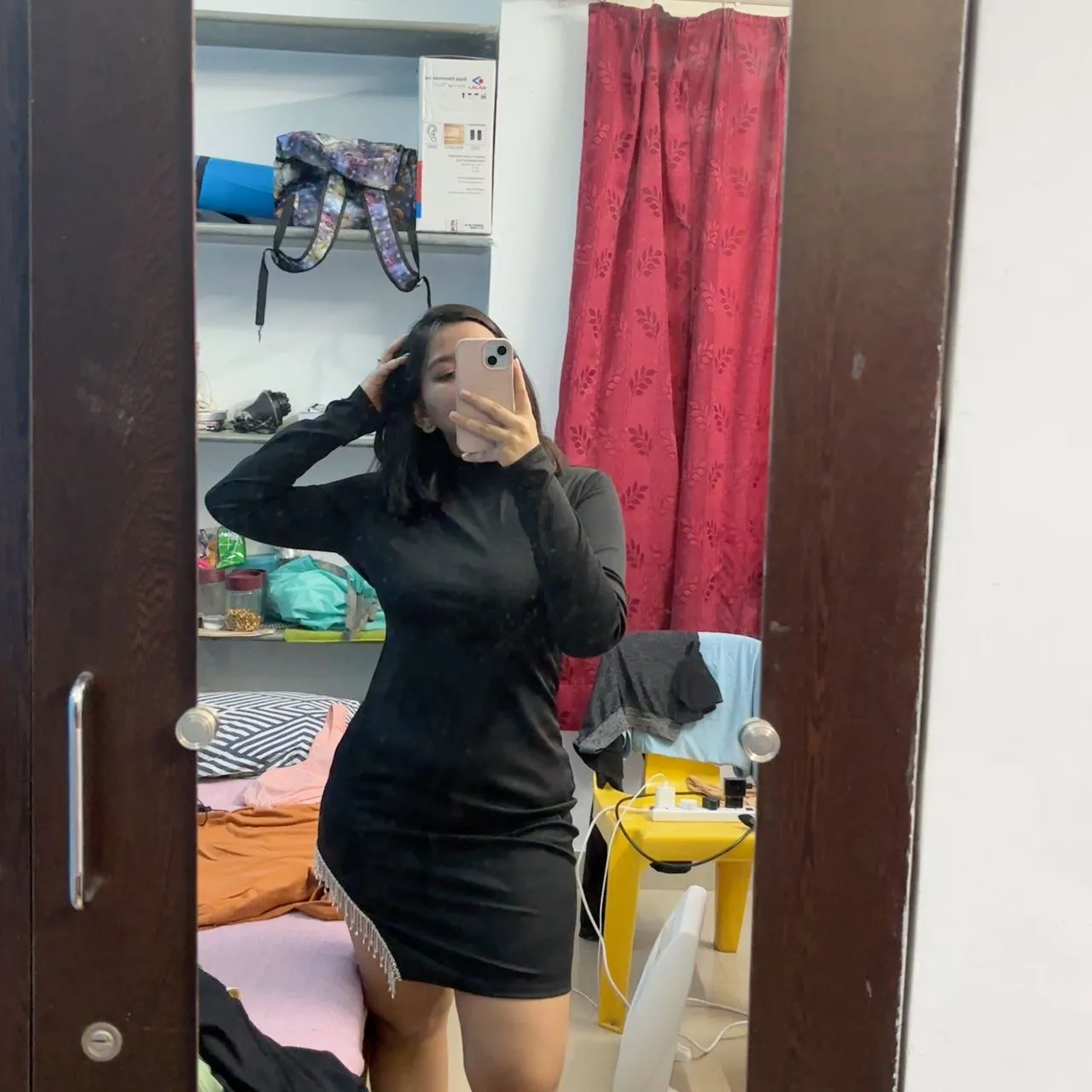 Solid Rhinestone Slit Cut Backless Micro Mini Dress - NEWME