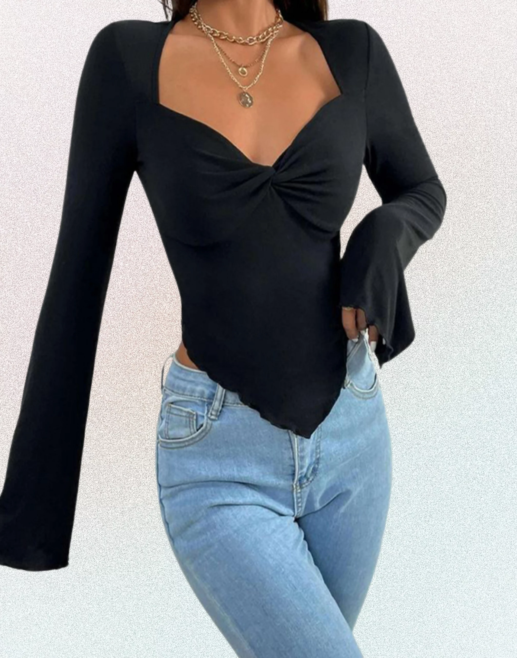 Sweetheart Neckline Top Newme