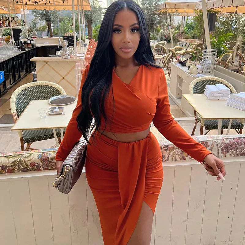 Solid Skirt Set - newme