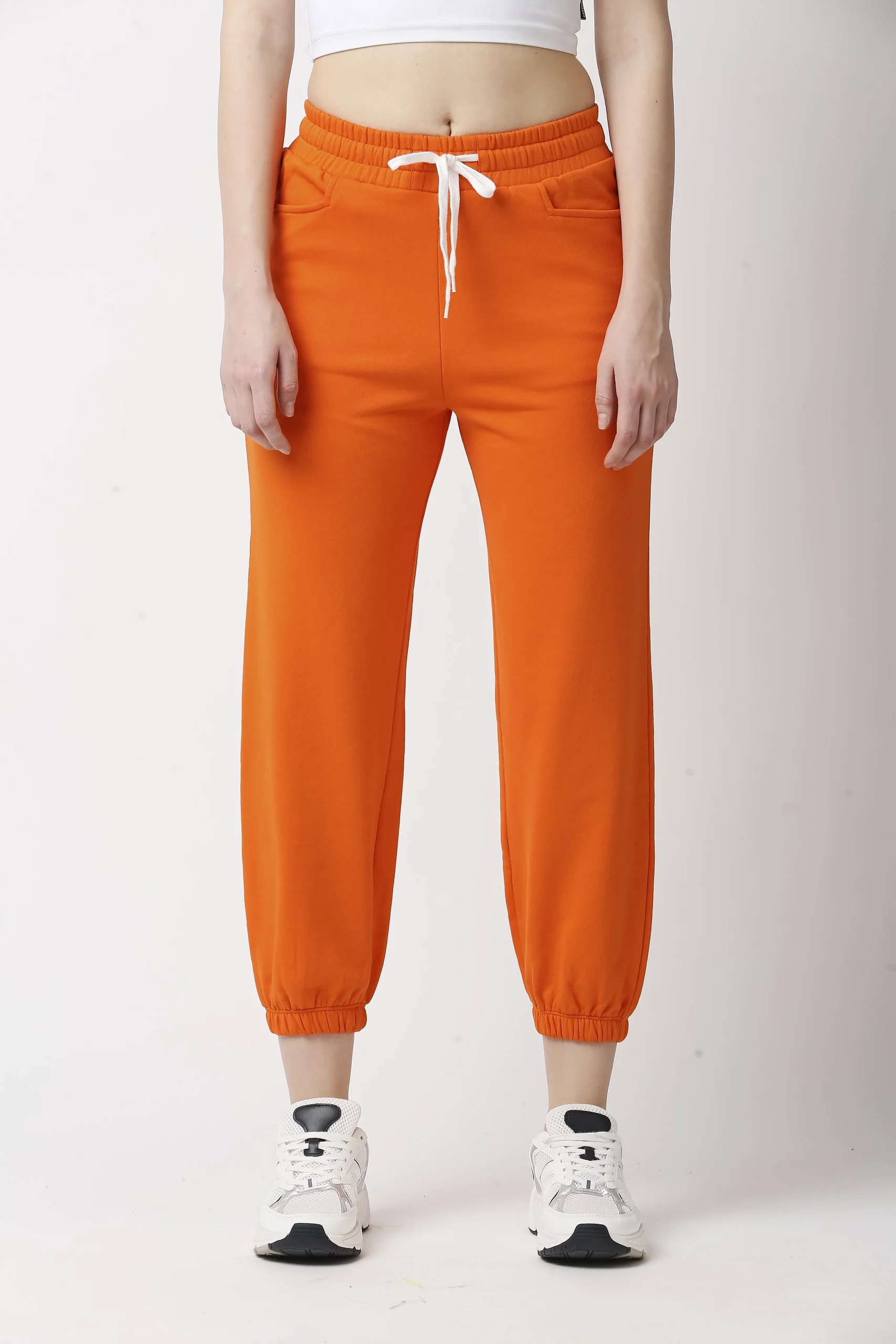 Orange Solid Joggers - NEWME