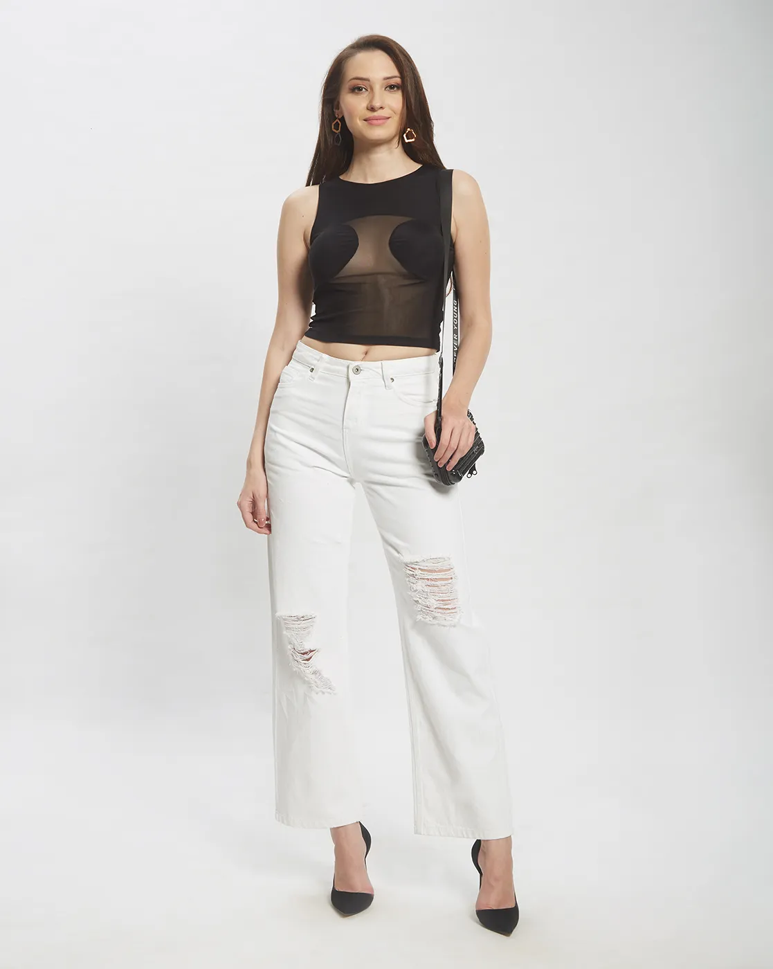 Black Net Top - newme