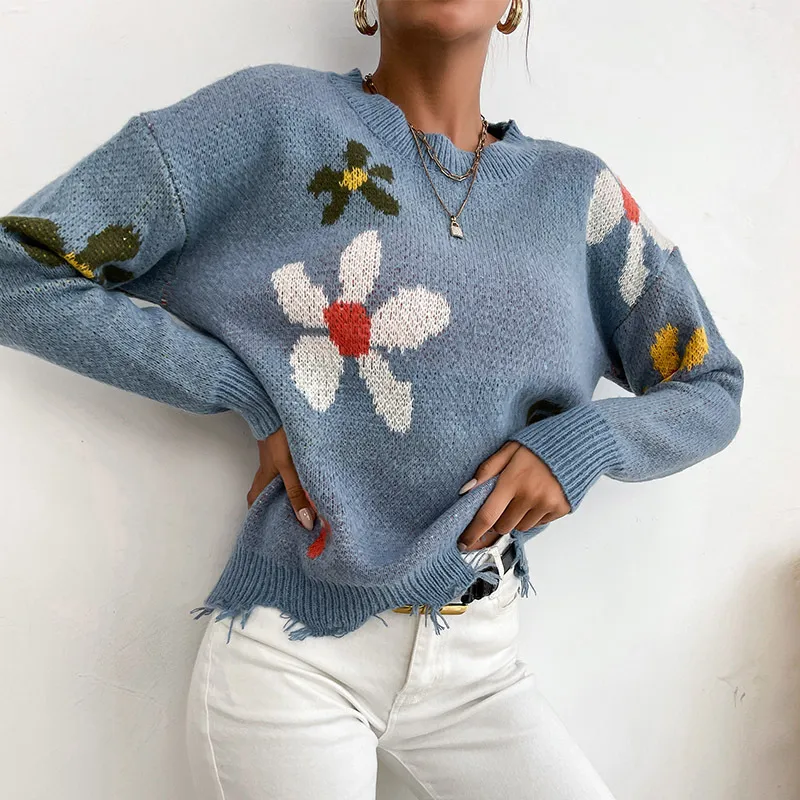 Light Weight Floral Sweater - newme