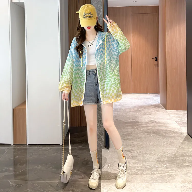 Checkered Hooded Summer Oversized Shacket - NEWME