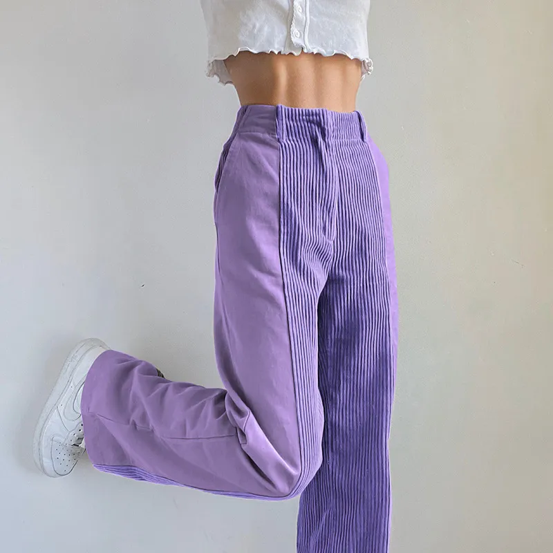 Corduroy Straight Leg Pants - NEWME