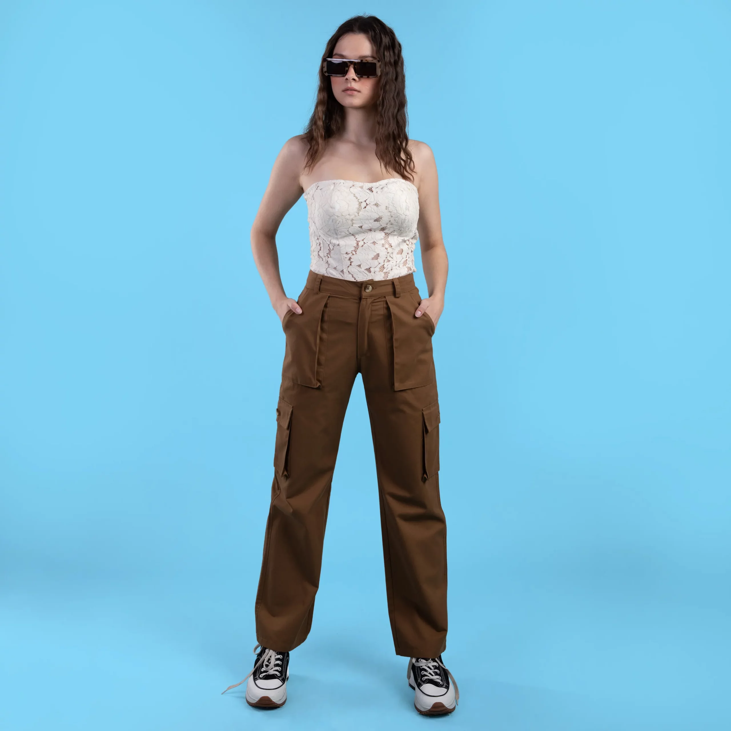 Solid Multi Pocket Trousers - NEWME