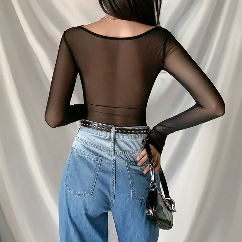 Solid Mesh Bodysuits - newme