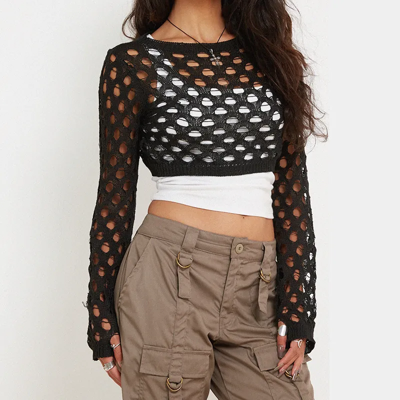 Full Sleeve Crochet Top - NEWME