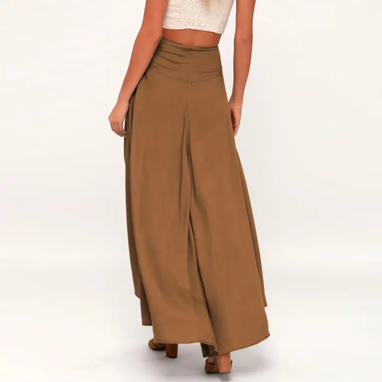 Solid Flare Asymmetric Long Skirt - NEWME