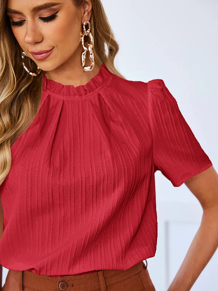 Crew Neckline Casual Top - NEWME