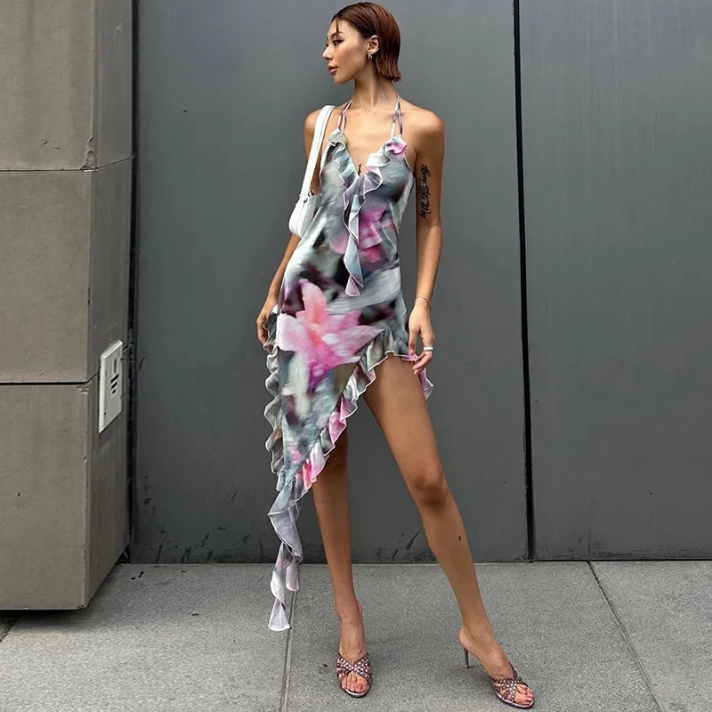 Floral Ruffled Midi Dress - NEWME