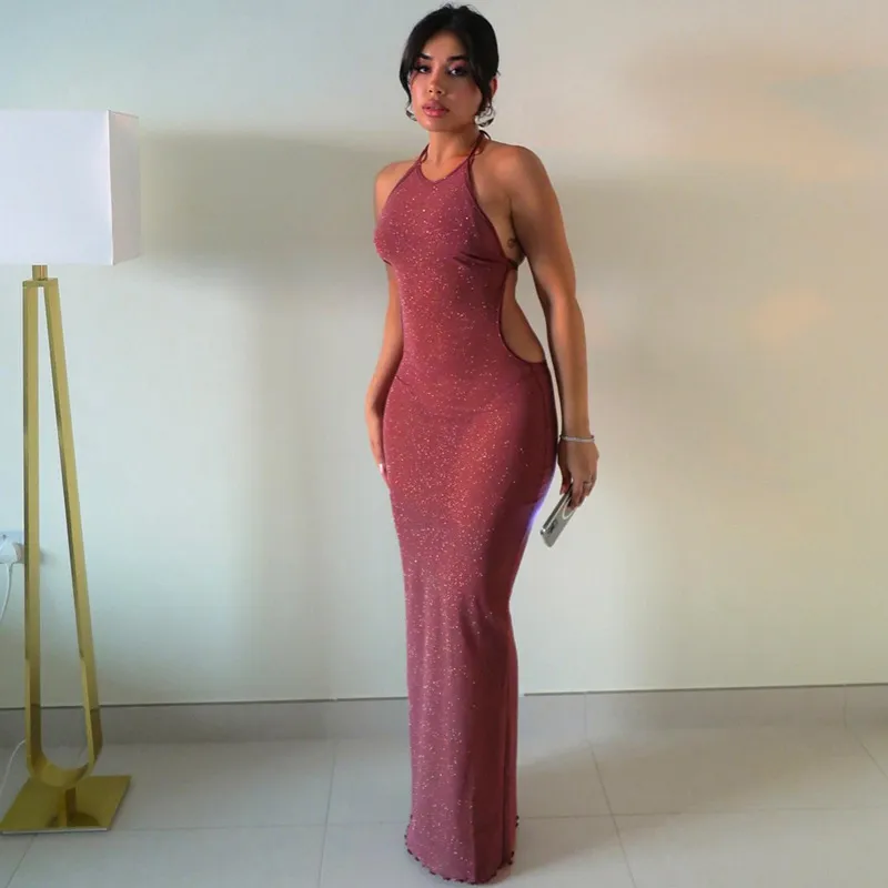 Halter Neck Backless Bodycon Dress - NEWME