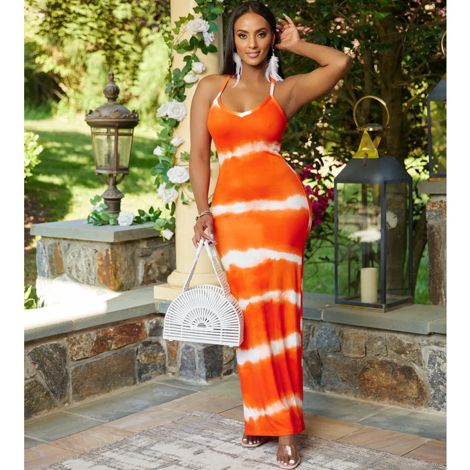 Tie Dye Sleeveless Maxi Dress - NEWME