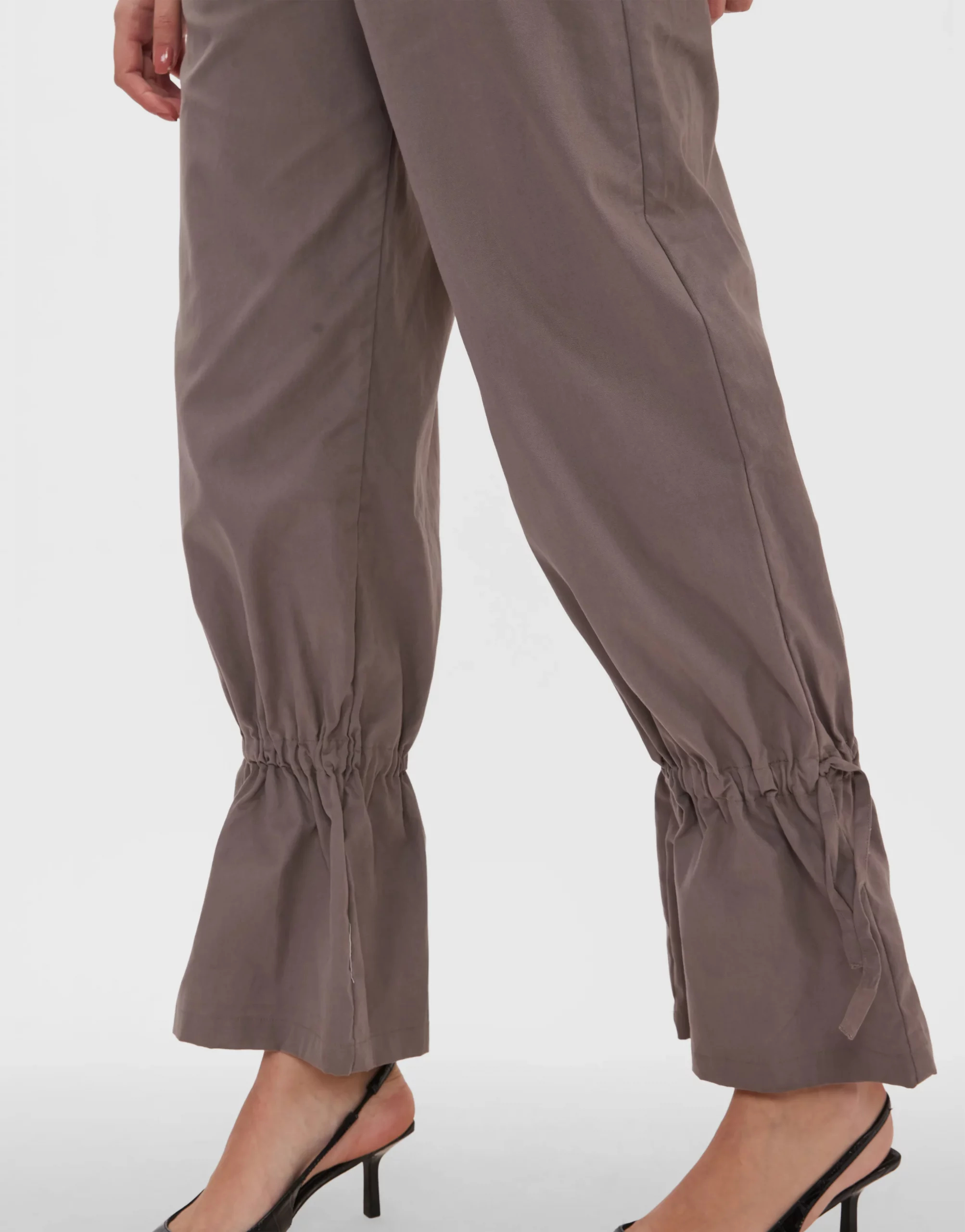 Dark Grey Pants With Adjusting Detail - newme