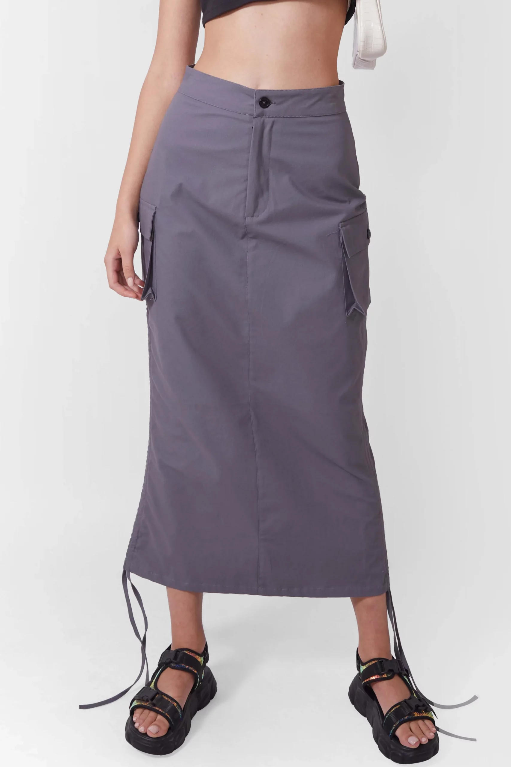 Grey Parachute Skirt - NEWME