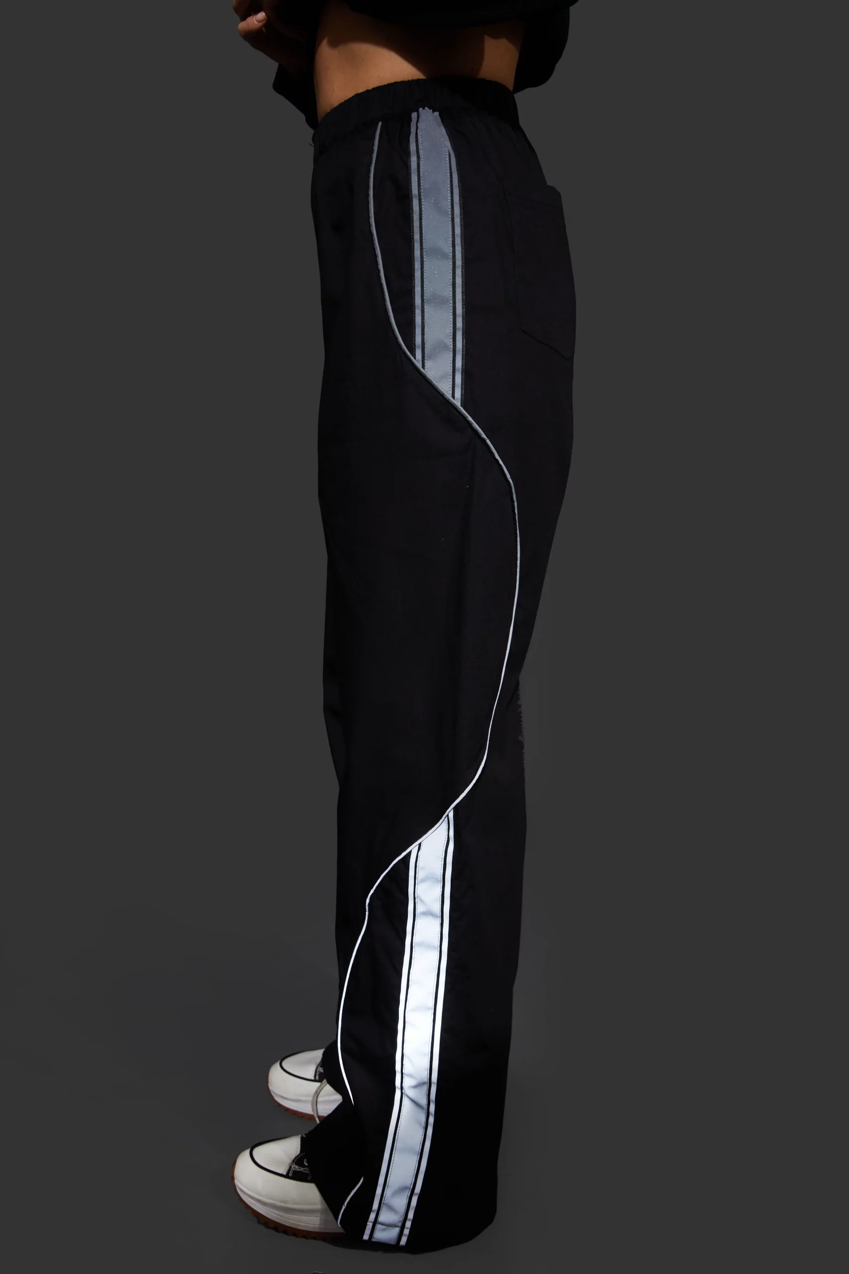 Reflective Sides Straight Fit Trousers - newme