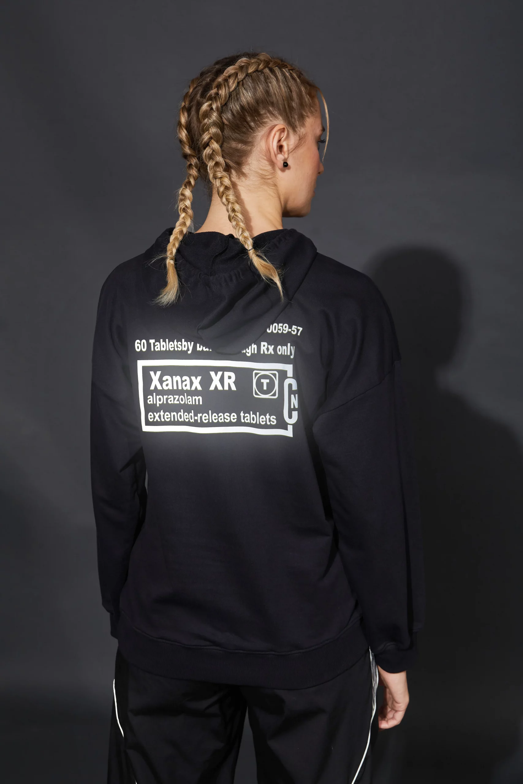 Back Reflective Printed Hooded Sweatshirt - NEWME