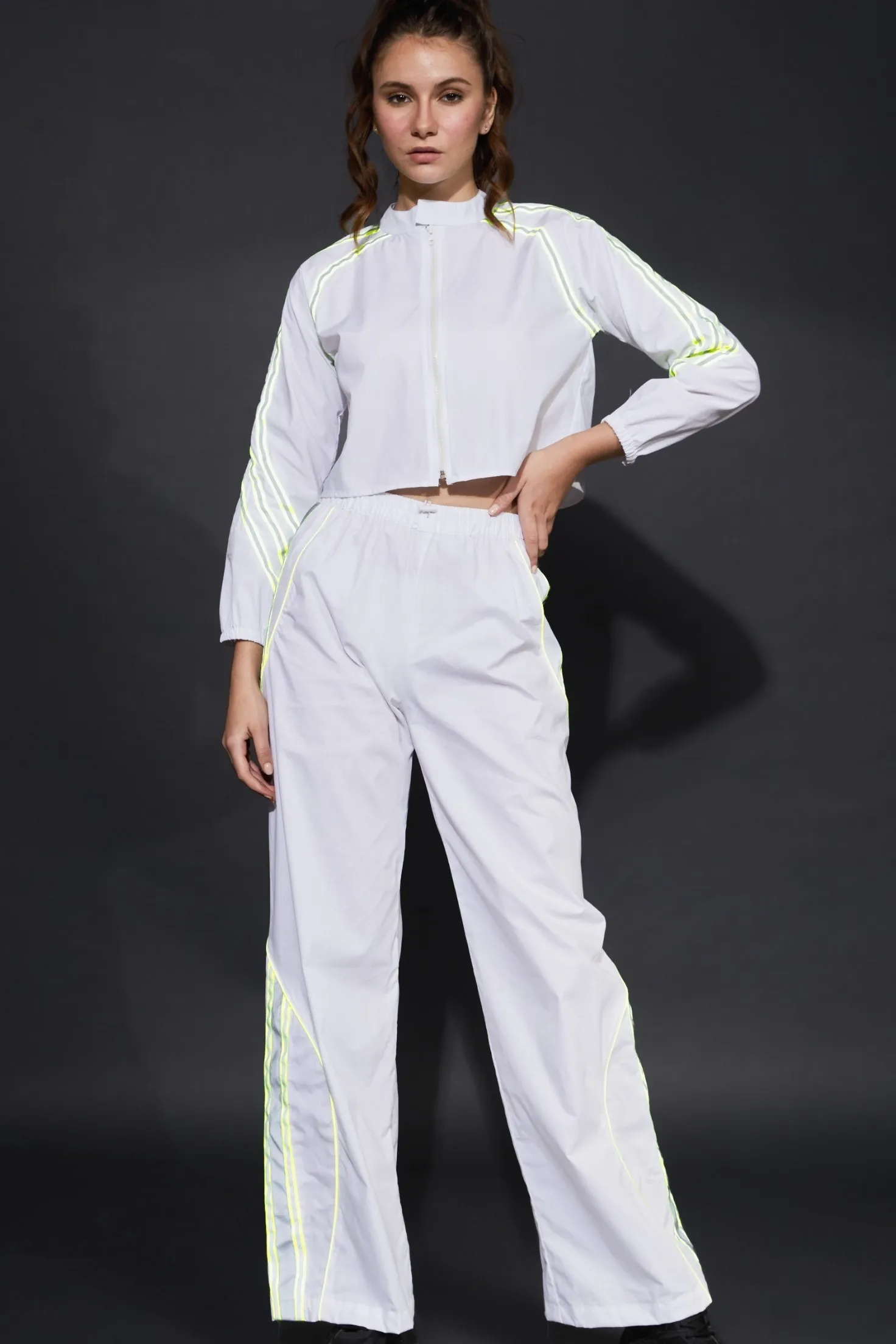 Contrast Stripes Reflective Co-Ord Set - NEWME