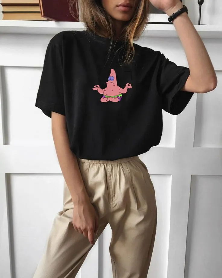 Patrick Star Printed Relaxed T shirt - NEWME