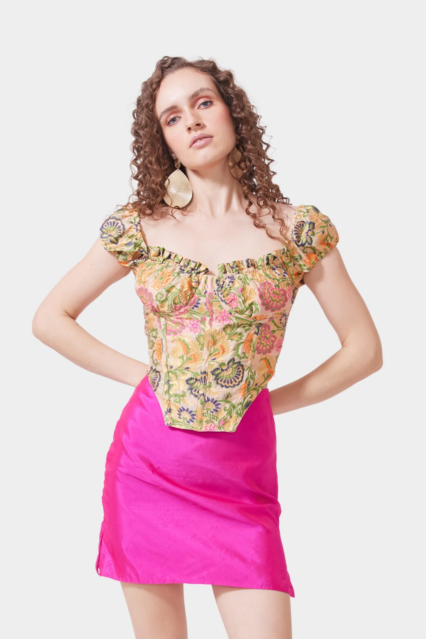 Satin Side Slit Mini Skirt - NEWME