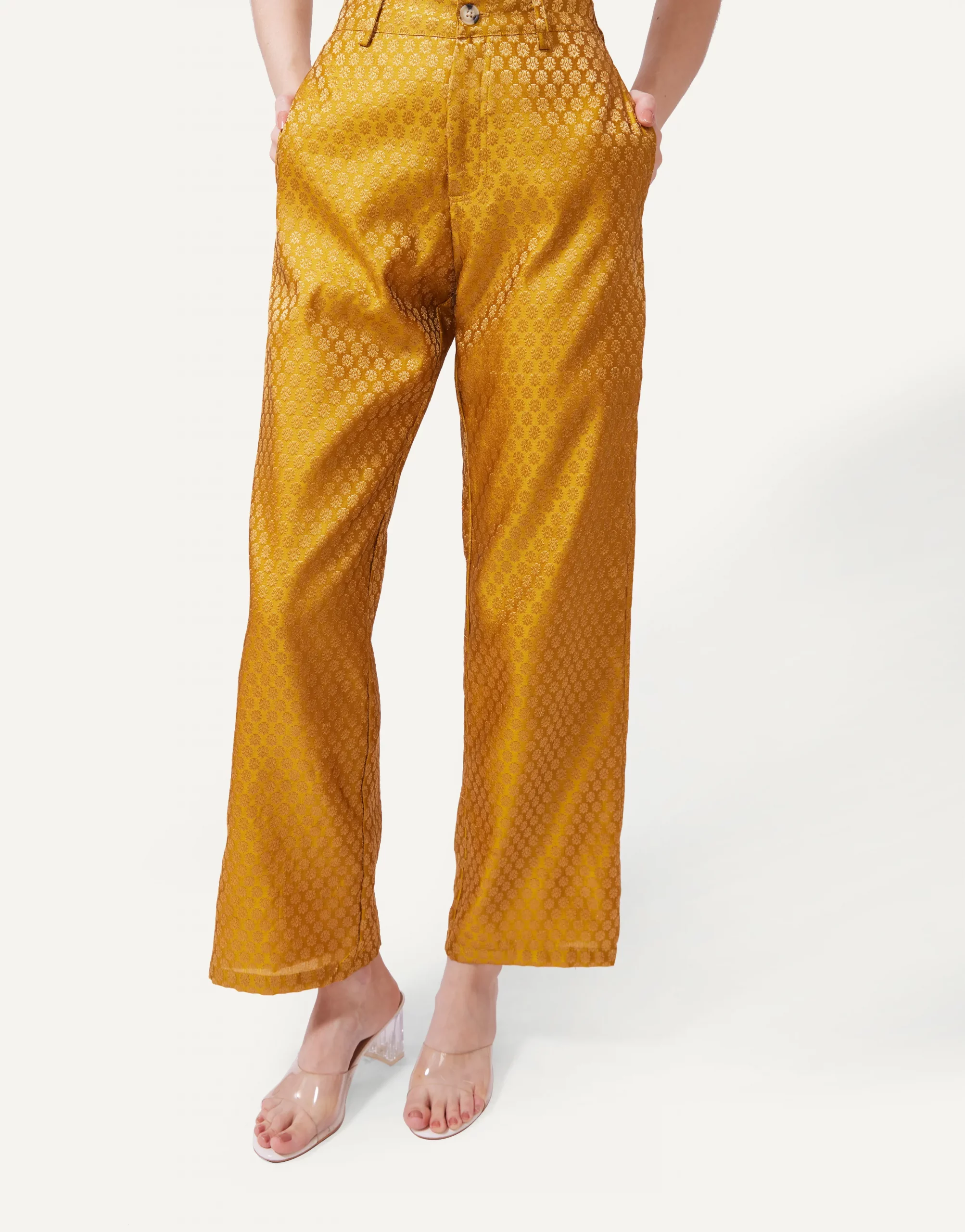 Brocade Ankle Trousers - NEWME