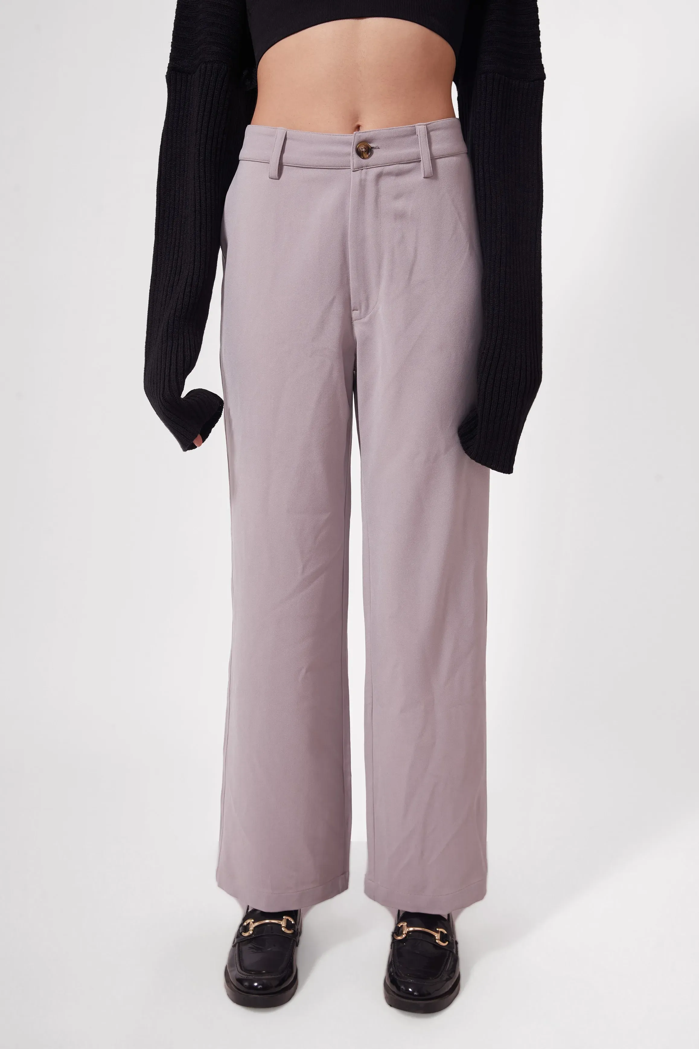 Solid Straight Fit Formal Trousers - NEWME