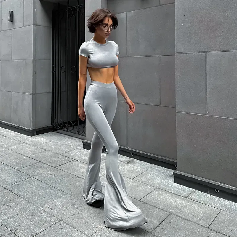 Grey Solid Fitted Co Ord Set - NEWME