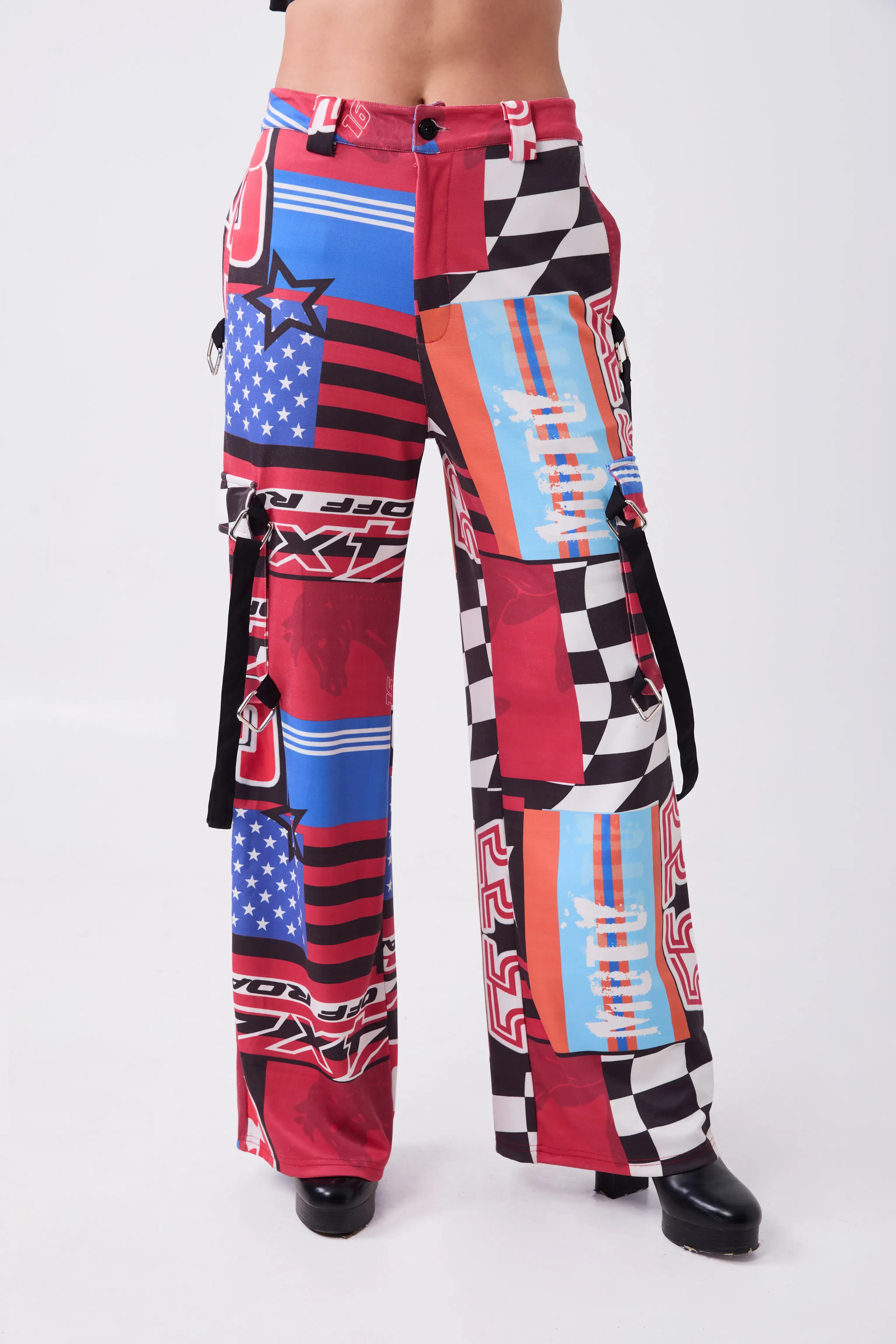 Multi Graphic Cargo Trousers - NEWME