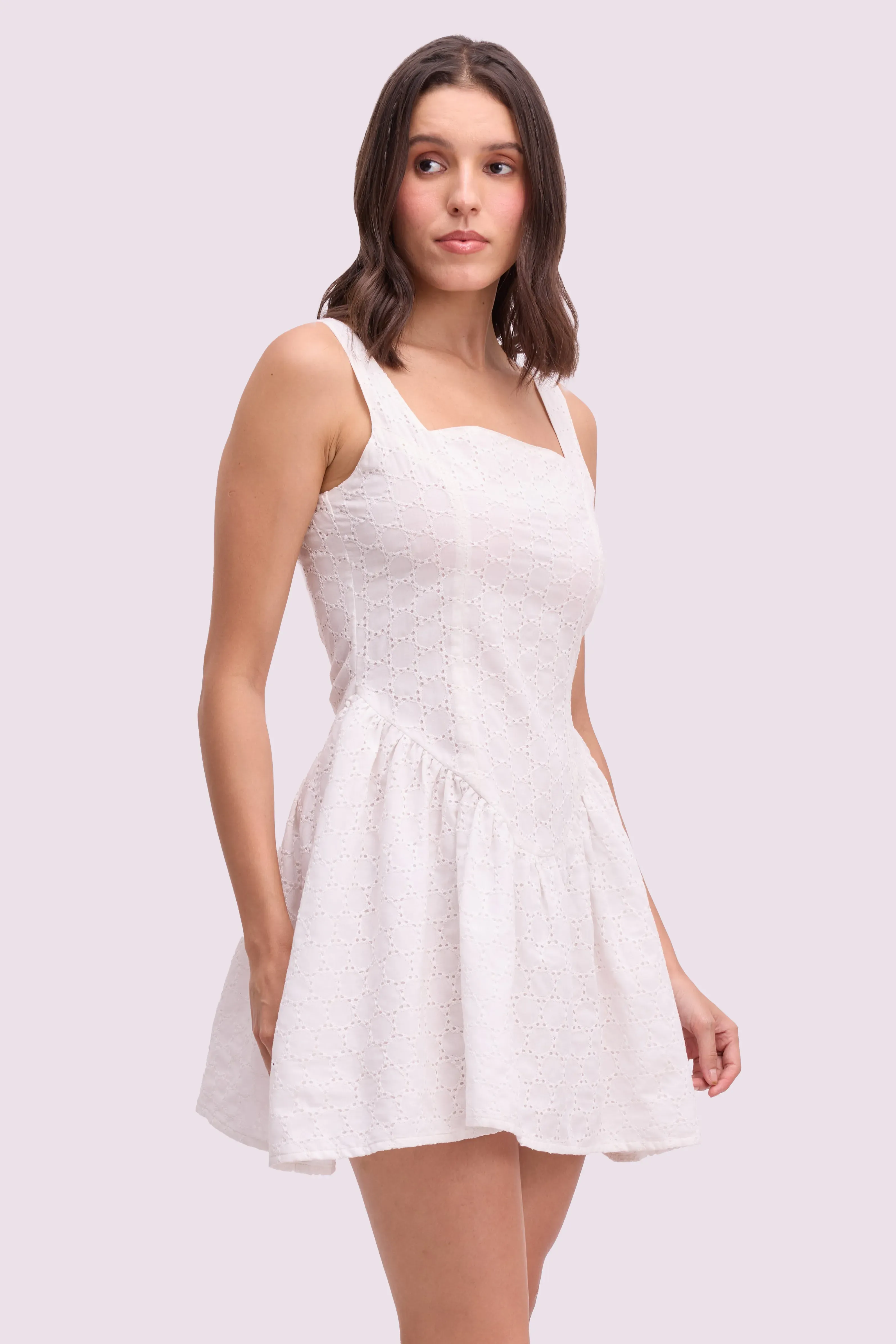 White Mini Skater Dress - NEWME
