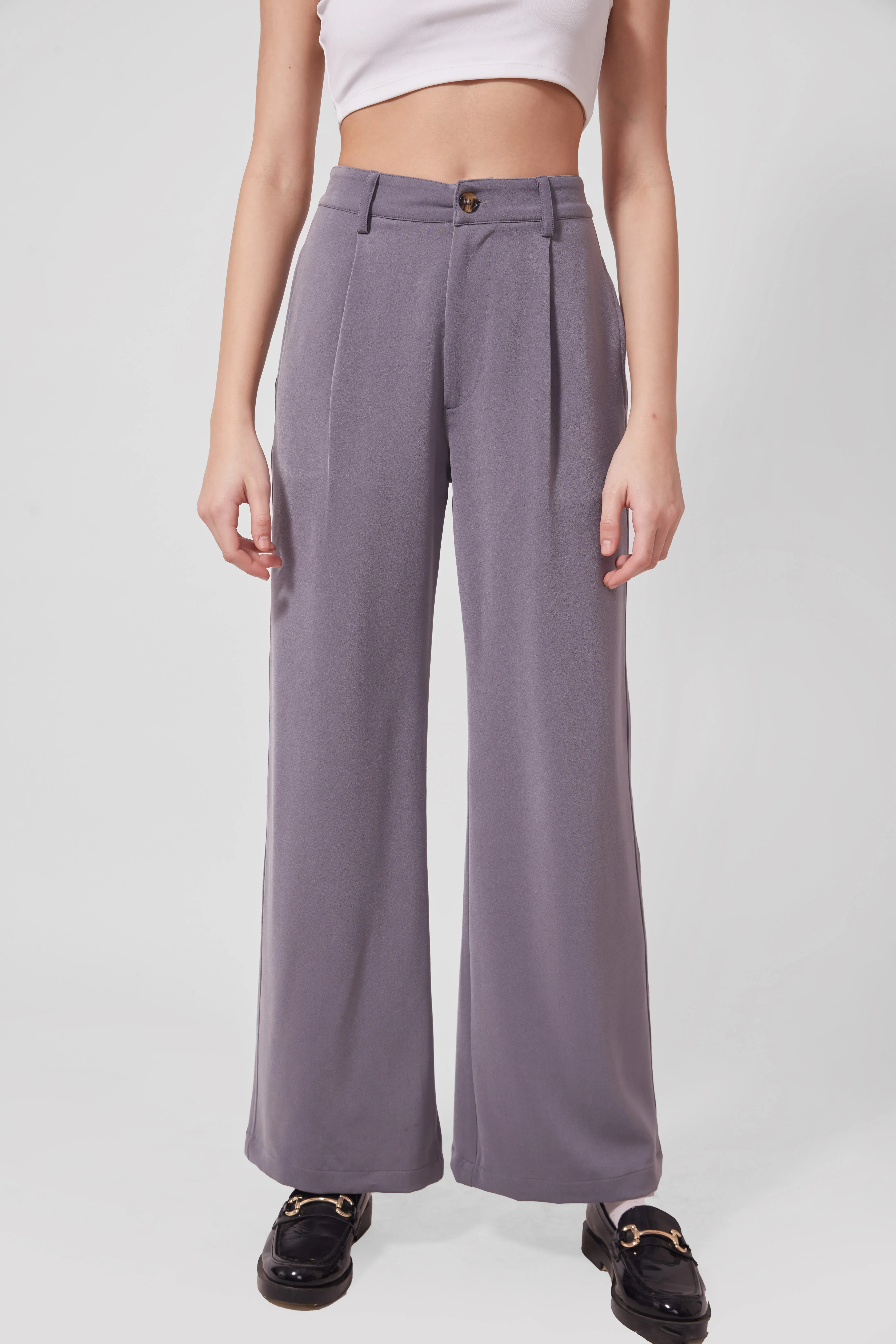 High Rise Straight Fit Trousers - NEWME