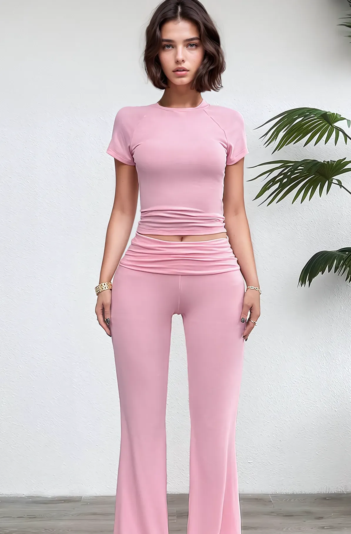 Light Pink Solid Co Ord Set - NEWME
