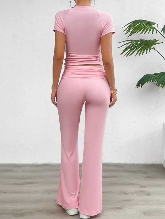Light Pink Solid Co Ord Set - NEWME