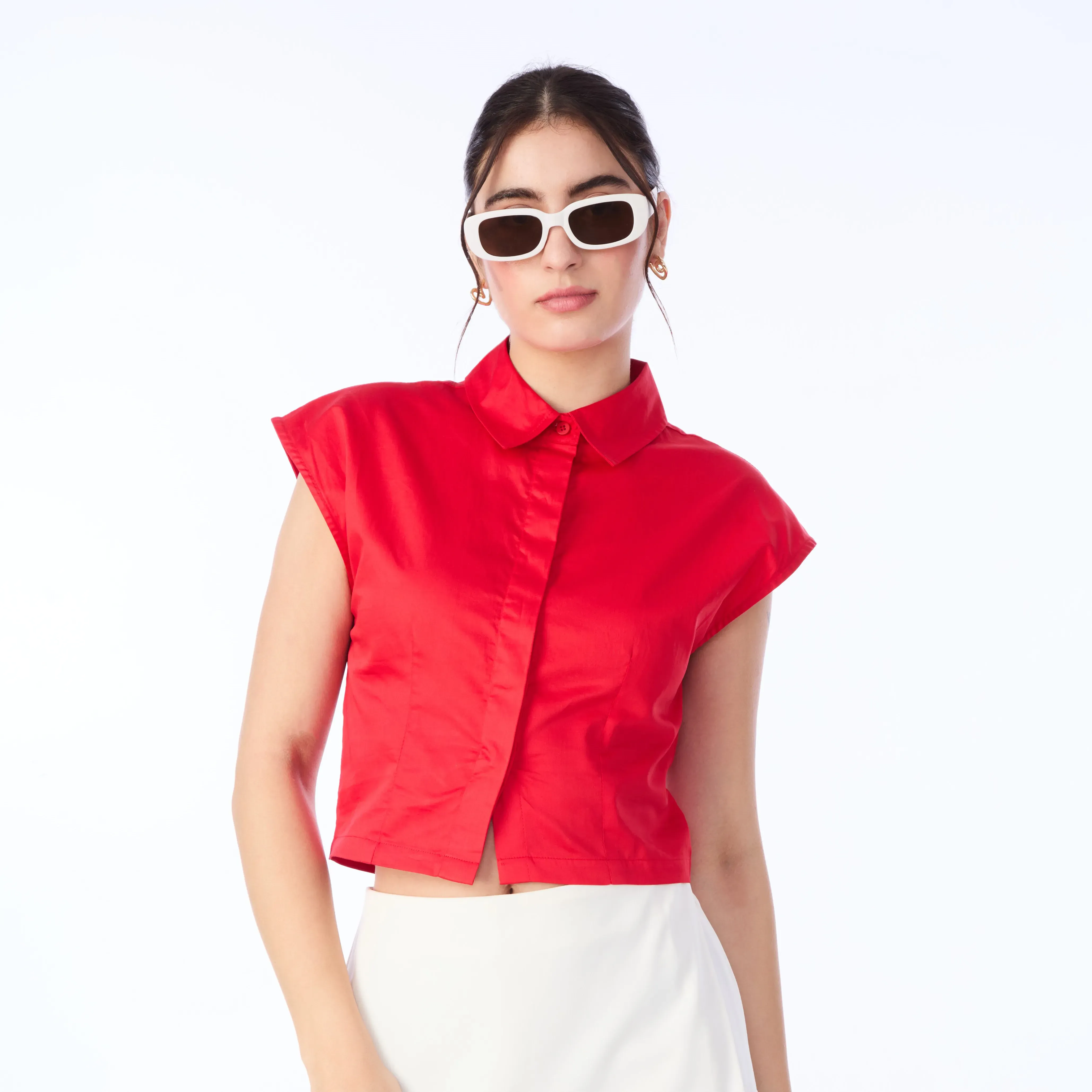 Red Collared Casual Shirt - NEWME
