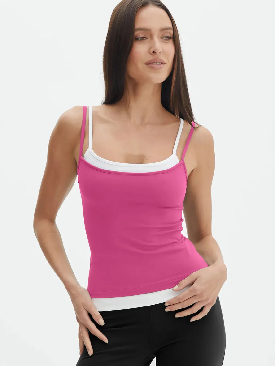 Pink Color Block Cami Top - NEWME