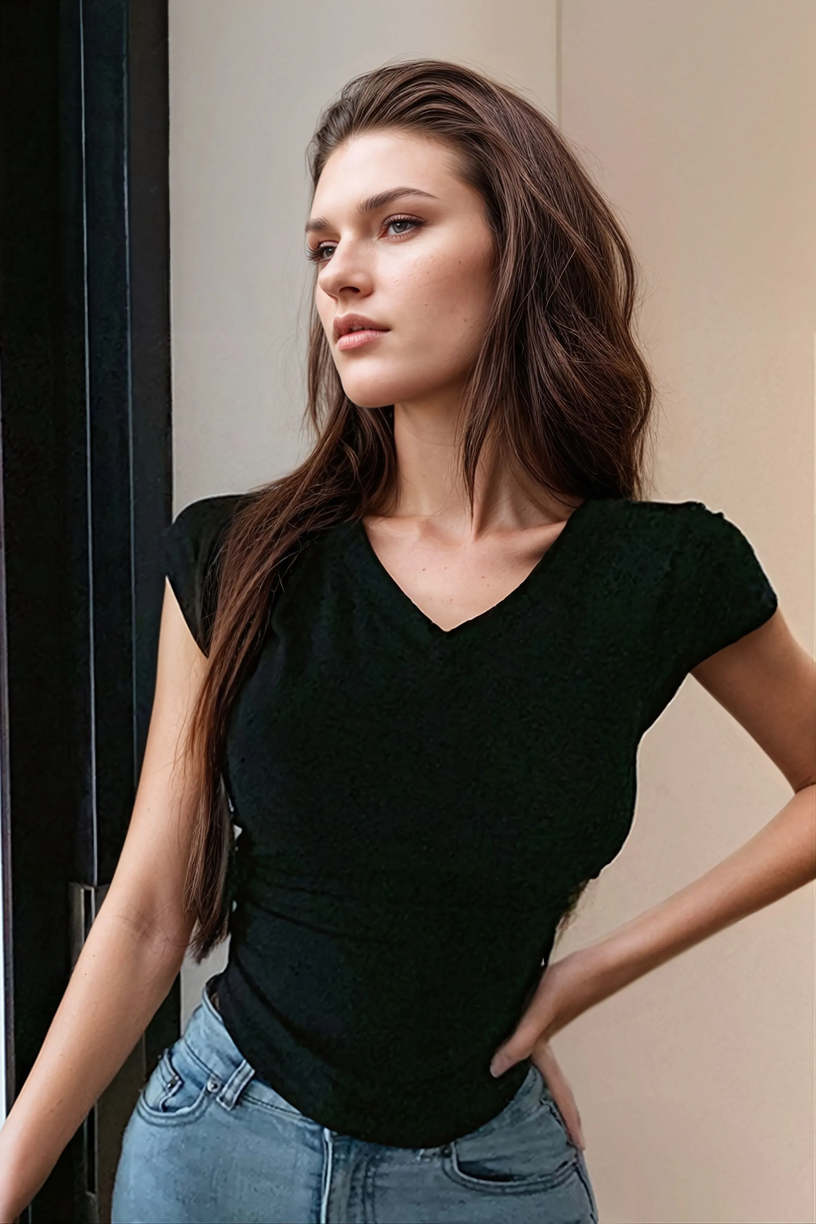 Black Solid Regular Top - NEWME