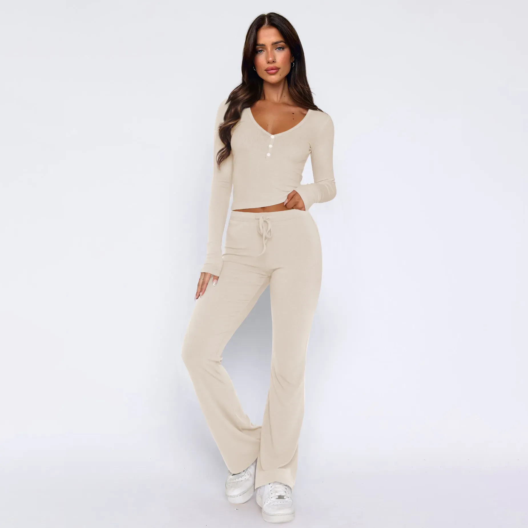 Cream Boot Cut Co Ord Set - NEWME