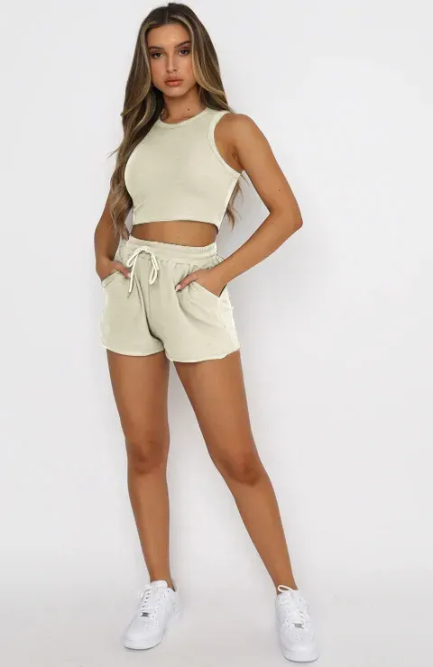 Off White Solid Fitted Co Ord Set - NEWME