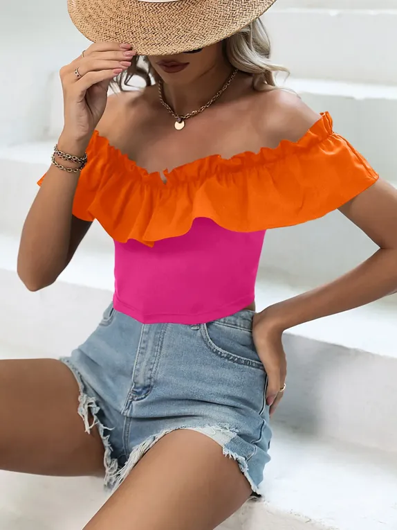 Multi Colorblock Crop Top - NEWME
