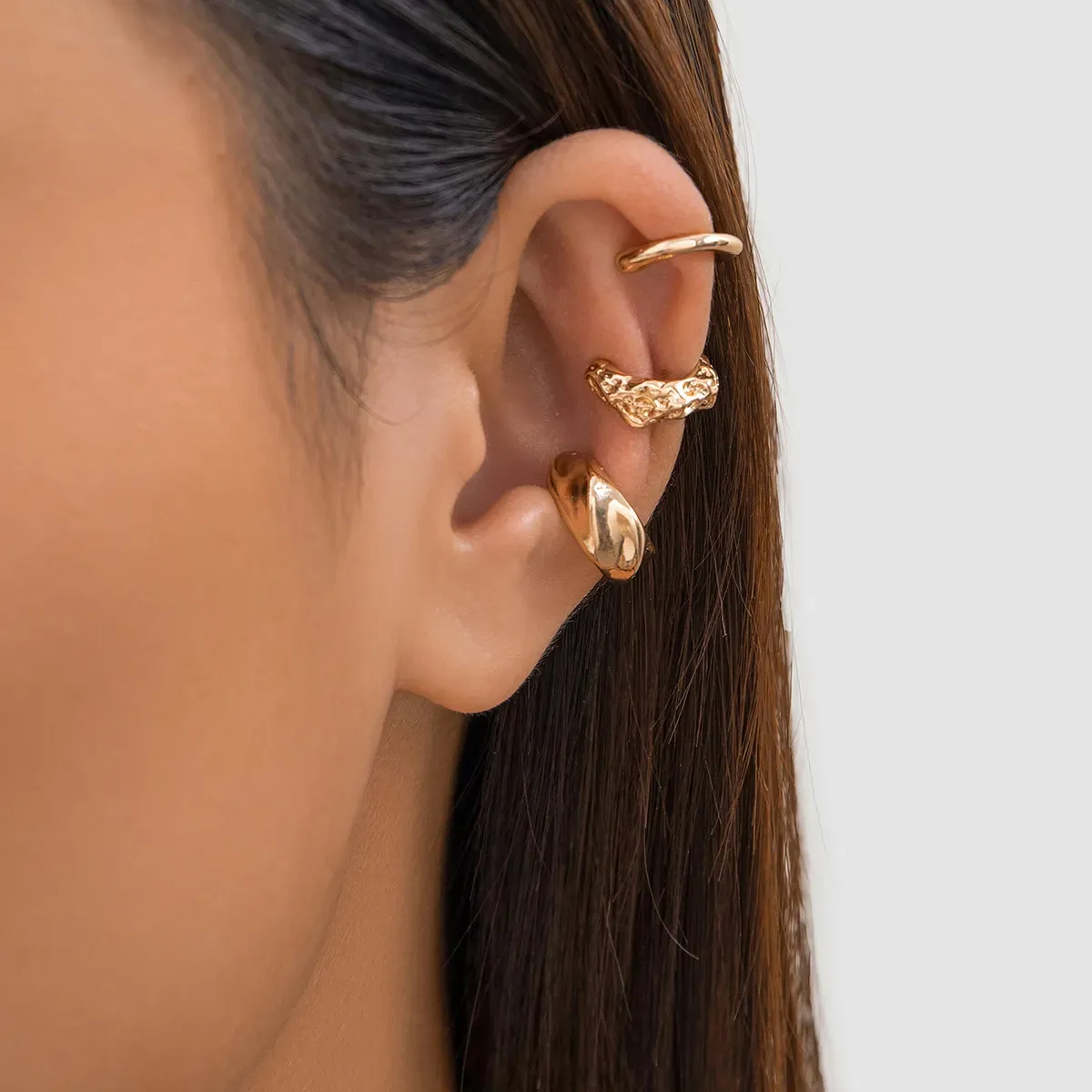 Imitation Gold Quirky Ear Cuffs Set - NEWME