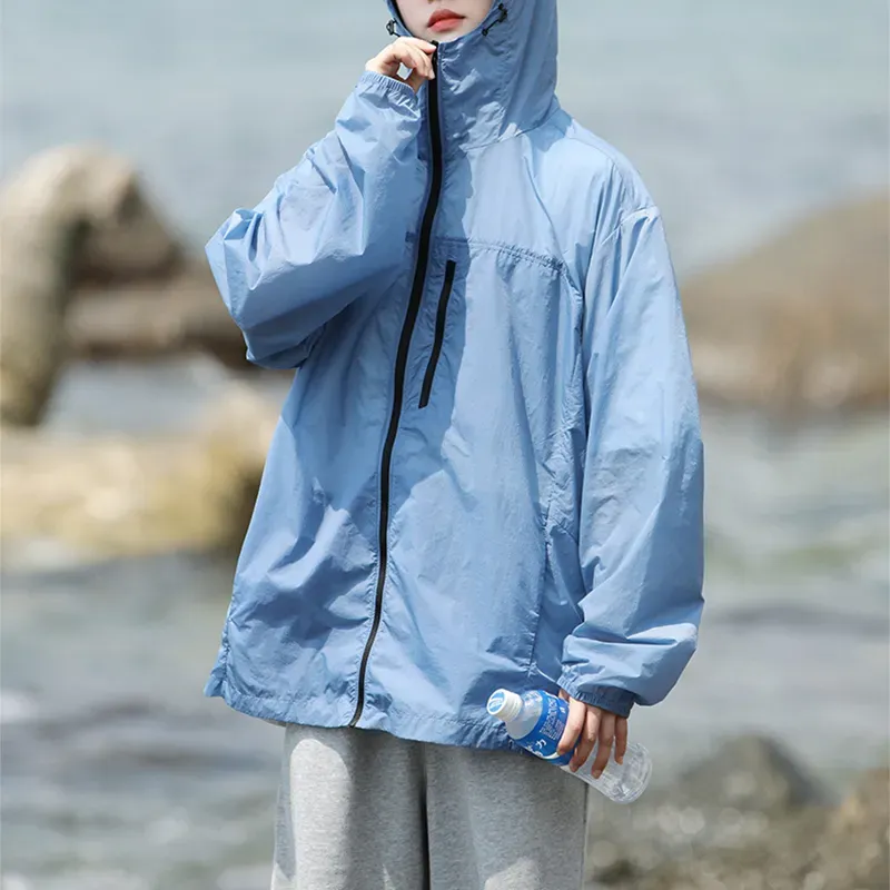 Blue Solid Windcheater Jacket - NEWME