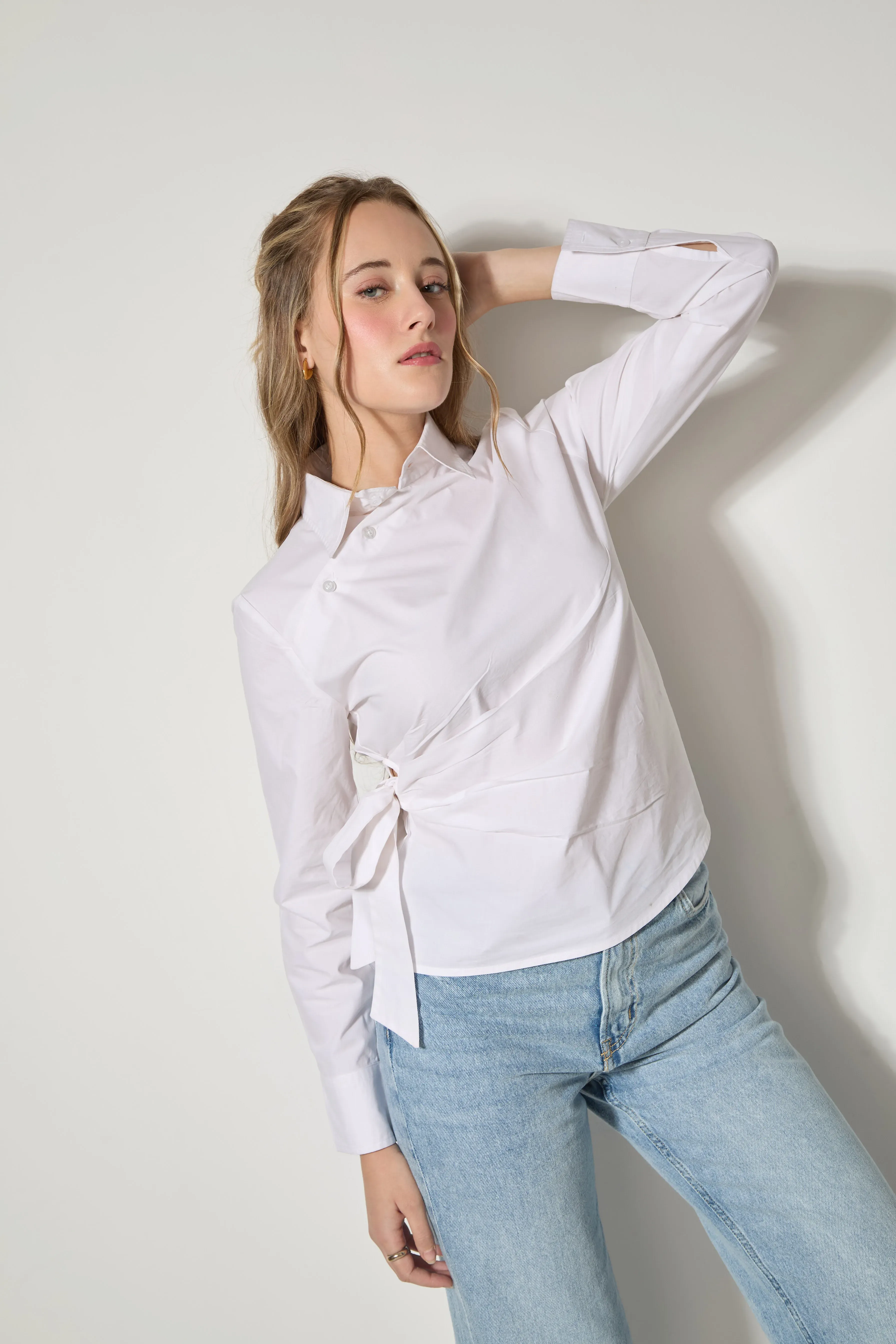White Front Tieup Detailed Shirt - NEWME