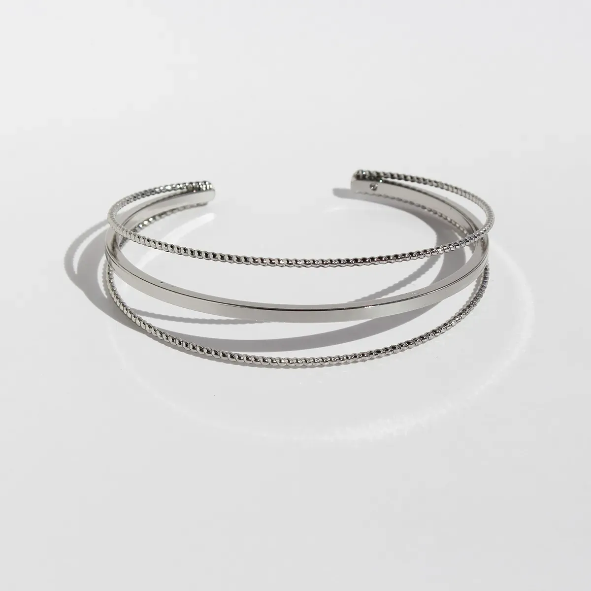 Imitation Silver Multi Layered Bracelet - NEWME