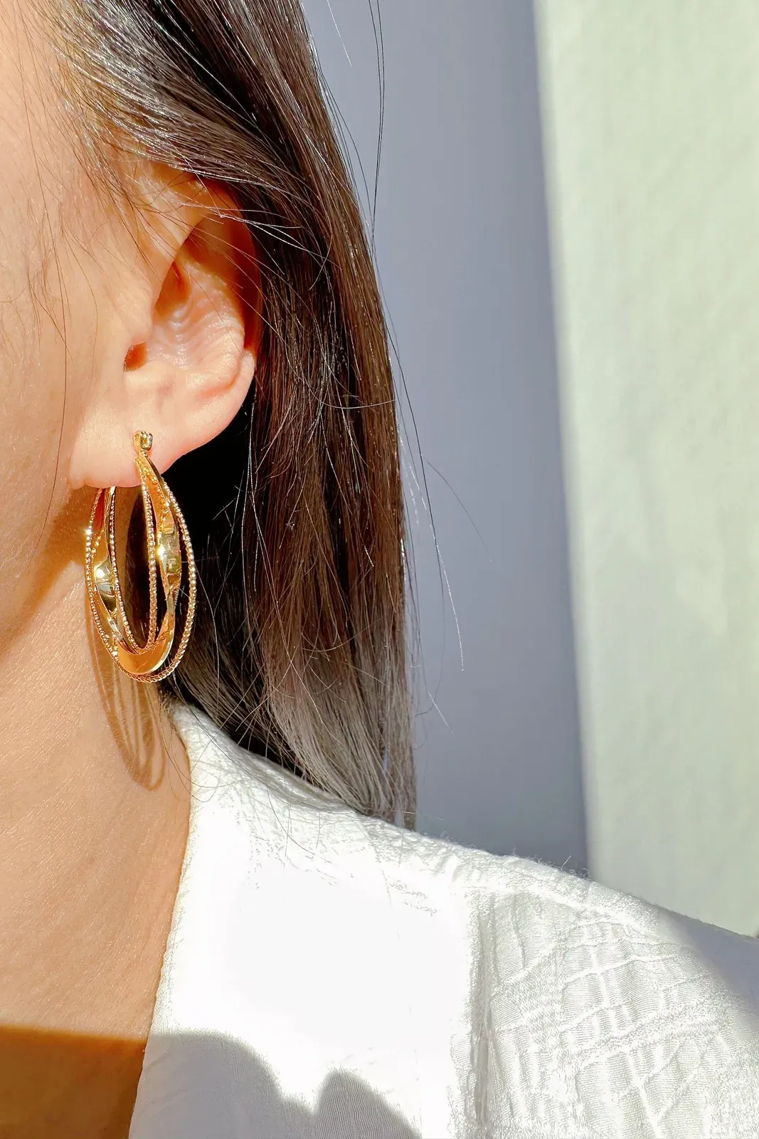 Gold Hoop Accent Earrings - NEWME