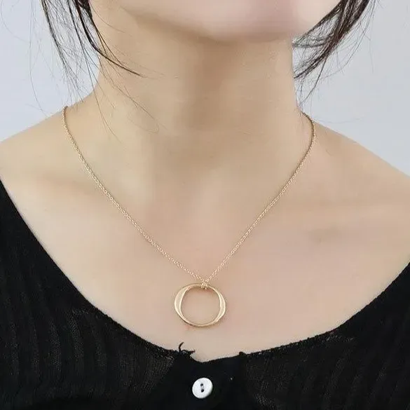 Gold Ring Pendant Chain Imitation Necklace - NEWME
