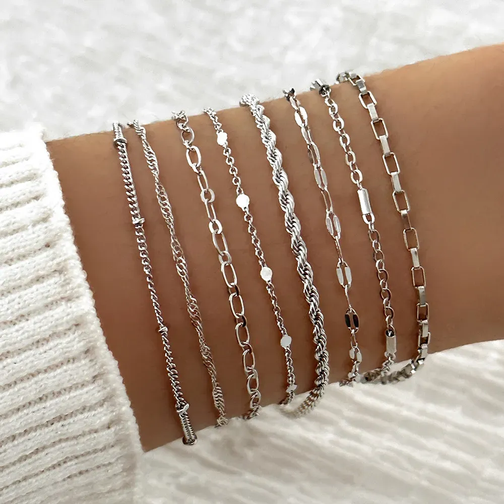 Imitation Silver Layered Bracelet - NEWME