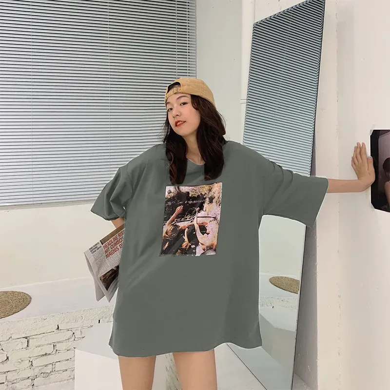 Charcoal Grey Oversized Graphic Tshirt - NEWME